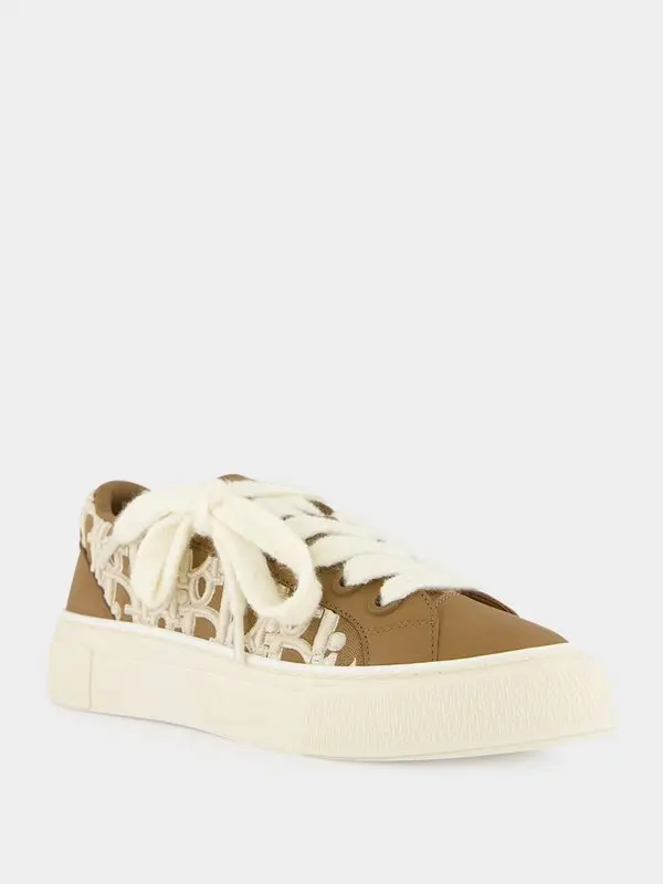 Dior B33 Tennis Sneakers In Embossed Canvas And Leather
