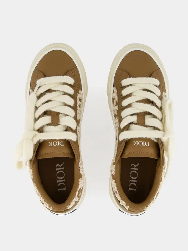 Dior B33 Tennis Sneakers In Embossed Canvas And Leather