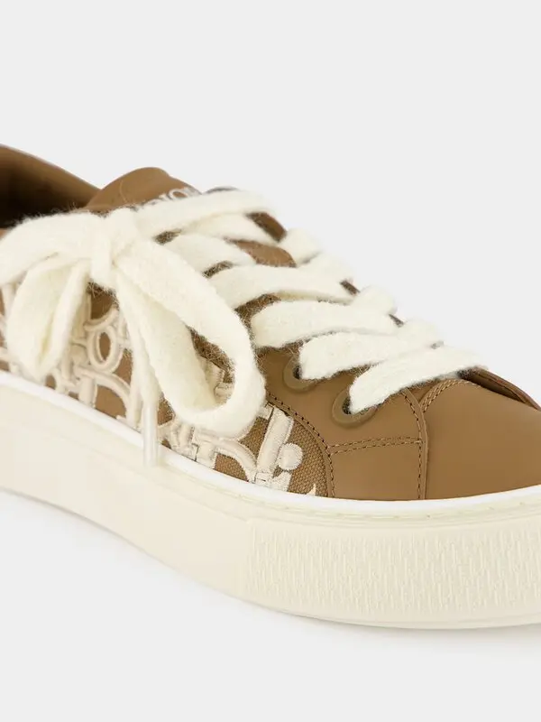Dior B33 Tennis Sneakers In Embossed Canvas And Leather
