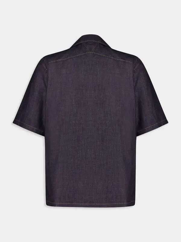 Bottega Veneta Rinsed Indigo Straight Denim Shirt - Blue