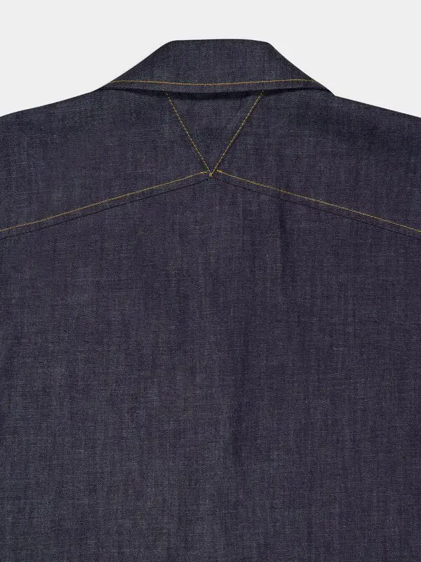 Bottega Veneta Rinsed Indigo Straight Denim Shirt - Blue