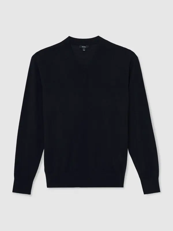 REISS Earlsfield Merino Wool V-neck Jumper