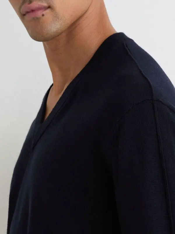 REISS Earlsfield Merino Wool V-neck Jumper