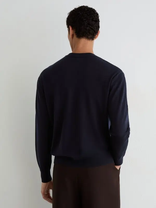 REISS Earlsfield Merino Wool V-neck Jumper