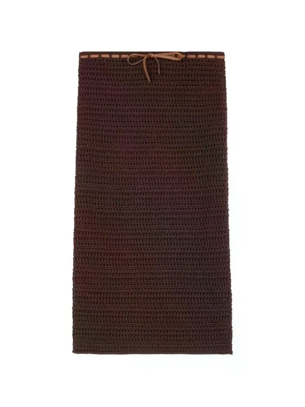 TOD'S Crochet Knit Midi Skirt - Brown