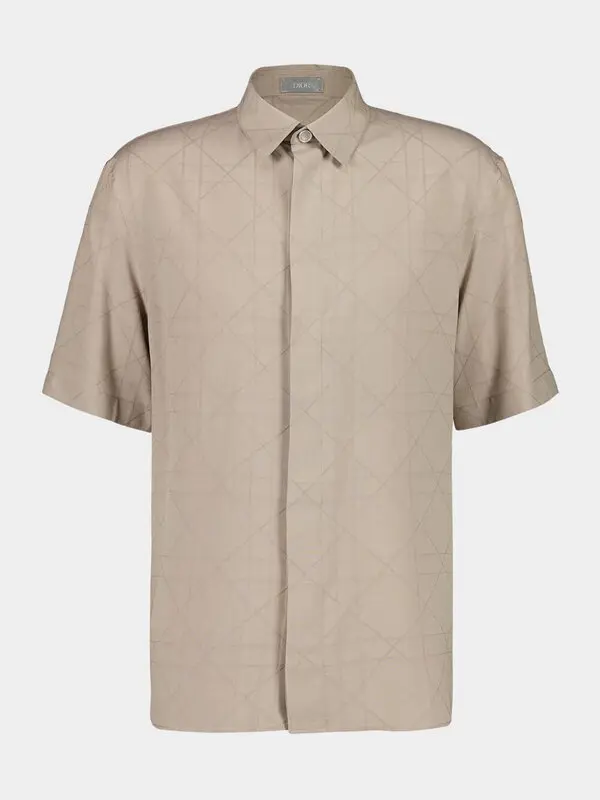Dior Shirt S/s Mother Of Pearl Buttons Lyocell Silk - Beige