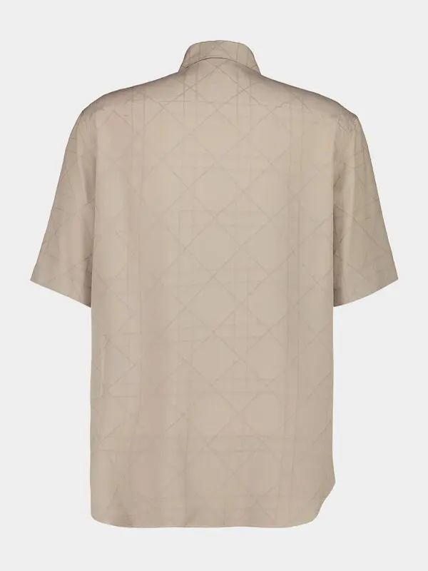Dior Shirt S/s Mother Of Pearl Buttons Lyocell Silk - Beige