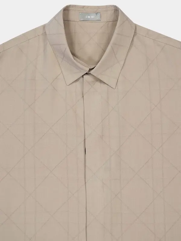 Dior Shirt S/s Mother Of Pearl Buttons Lyocell Silk - Beige