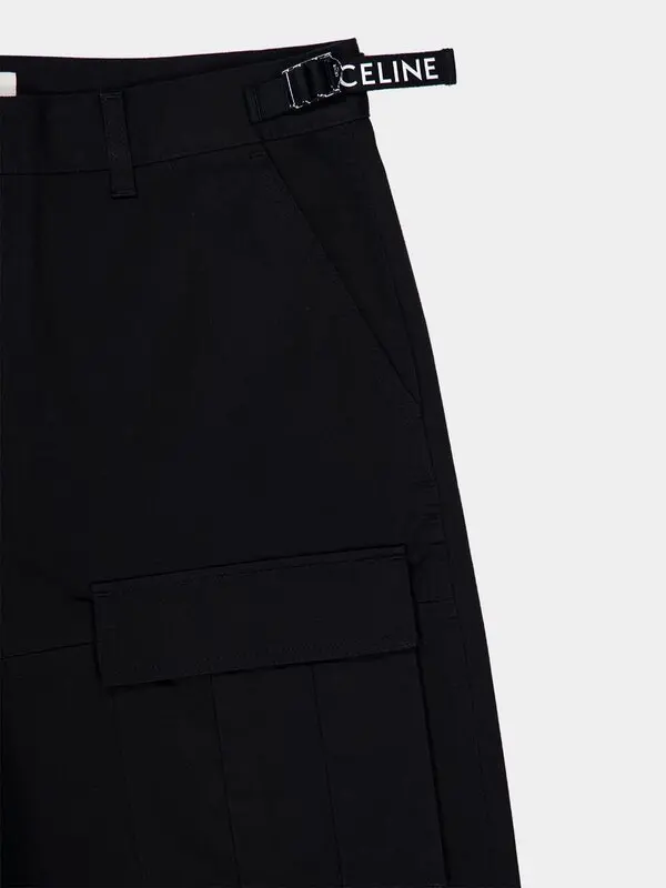 Celine Woven Cotton Cargo Shorts