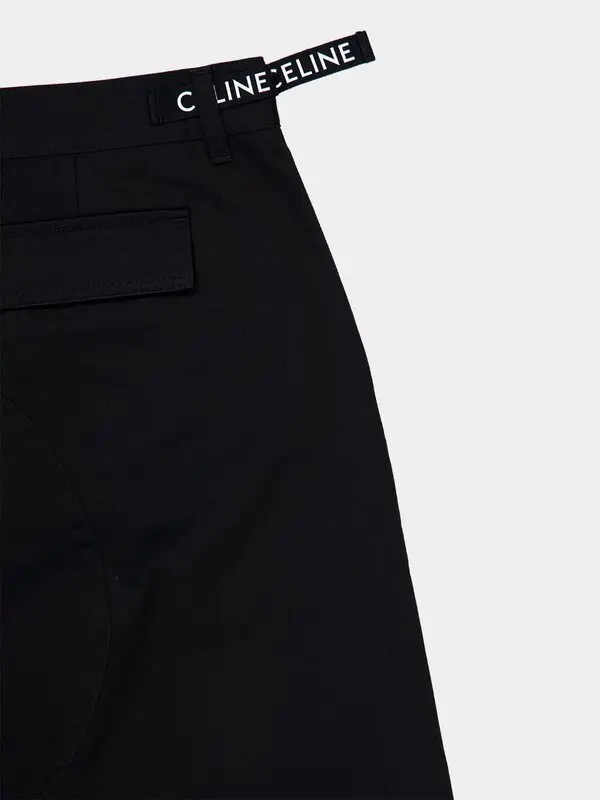 Celine Woven Cotton Cargo Shorts