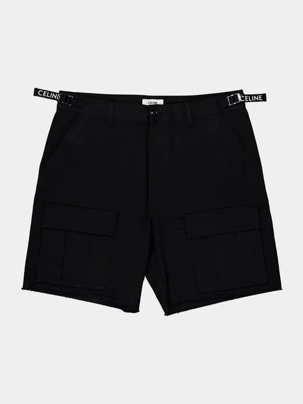 Celine Woven Cotton Cargo Shorts