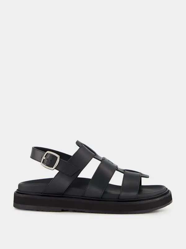 Celine Triomphe Leather Chunky Sandals