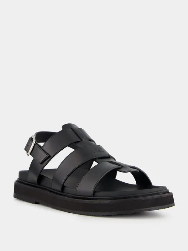 Celine Triomphe Leather Chunky Sandals