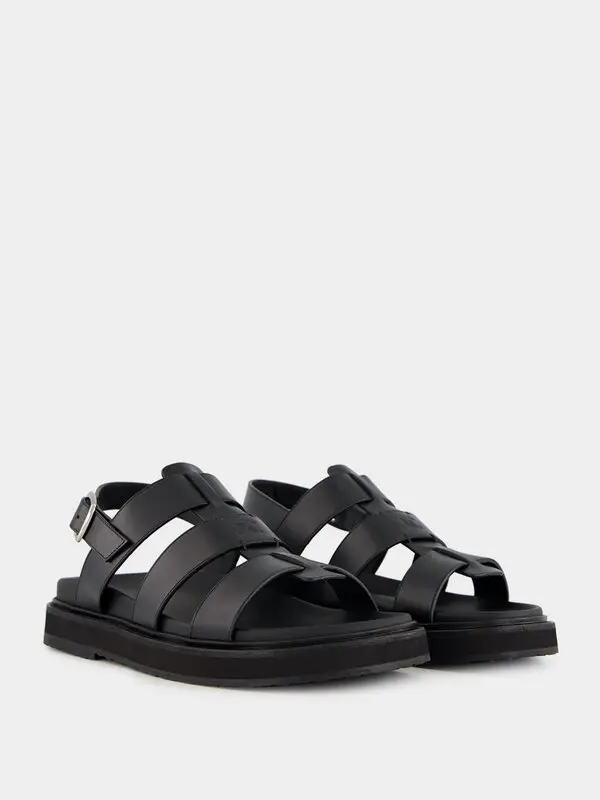 Celine Triomphe Leather Chunky Sandals