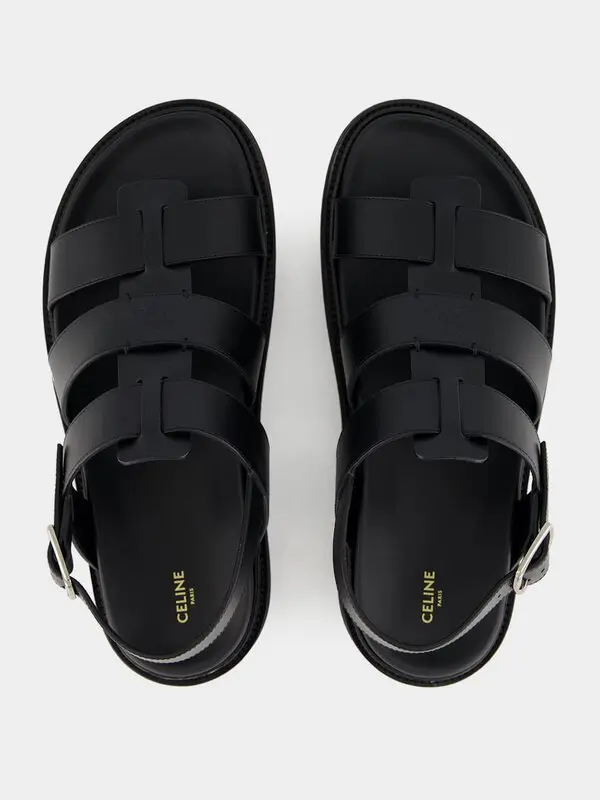 Celine Triomphe Leather Chunky Sandals