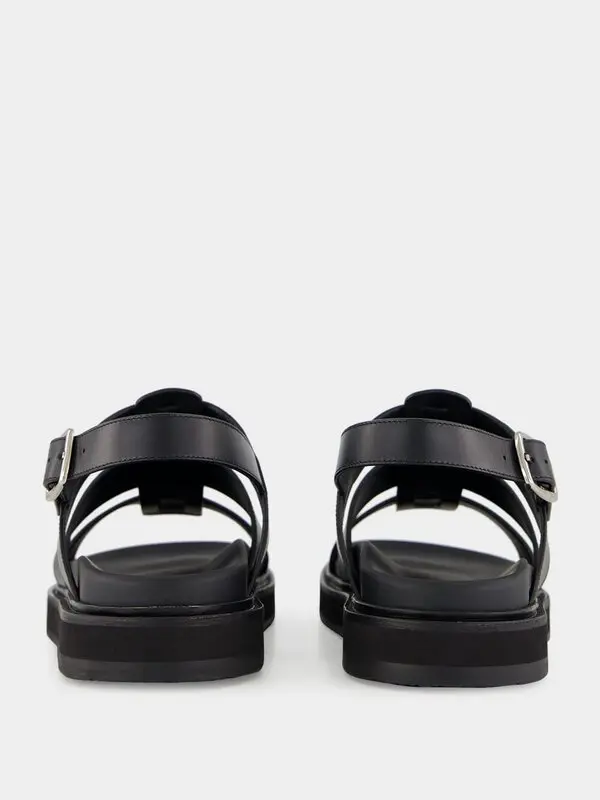 Celine Triomphe Leather Chunky Sandals
