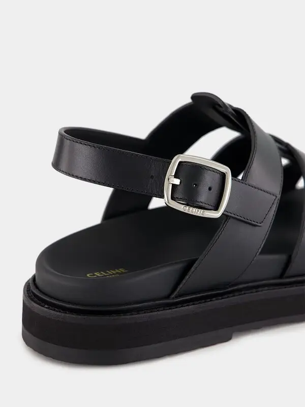 Celine Triomphe Leather Chunky Sandals