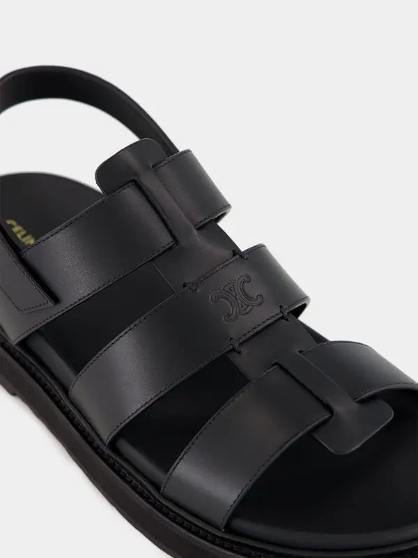 Celine Triomphe Leather Chunky Sandals