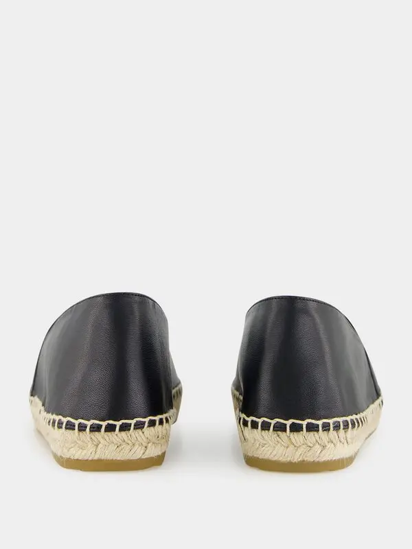 Celine Leather Espadrilles With Embossed Triomphe Detail - Black