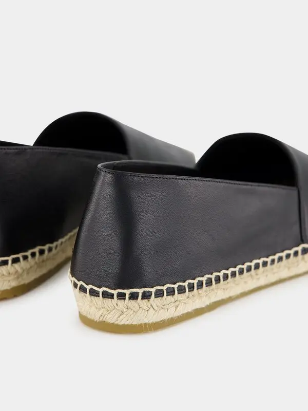 Celine Leather Espadrilles With Embossed Triomphe Detail - Black