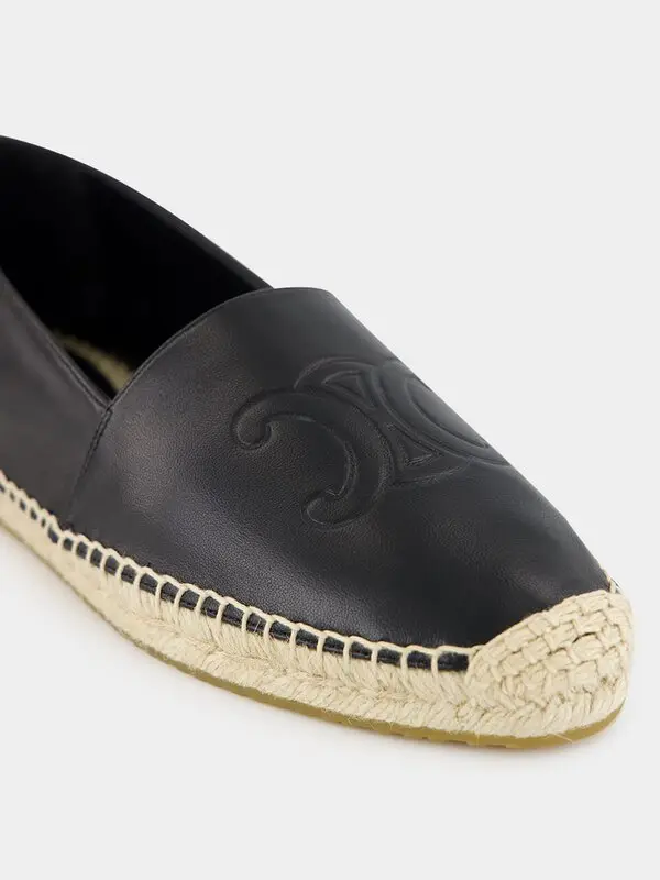 Celine Leather Espadrilles With Embossed Triomphe Detail - Black