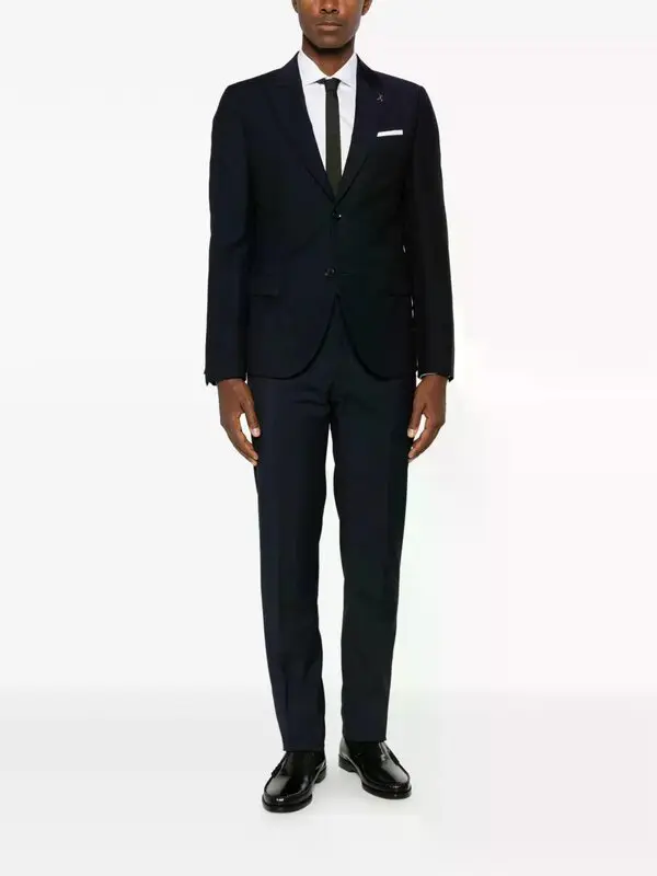 DANIELE ALESSANDRINI Textured Single-breasted Suit - Blue