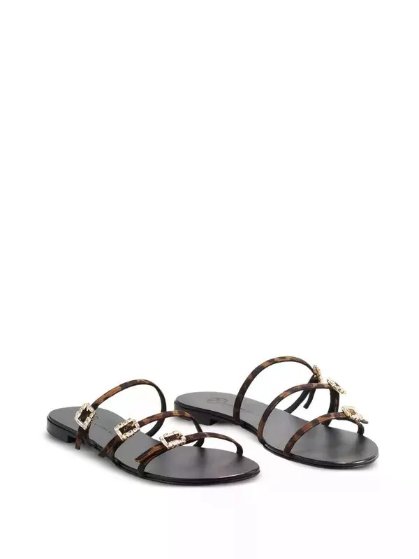 TEMPERLEY LONDON Eclipse Buckle-detail Sandals - Black