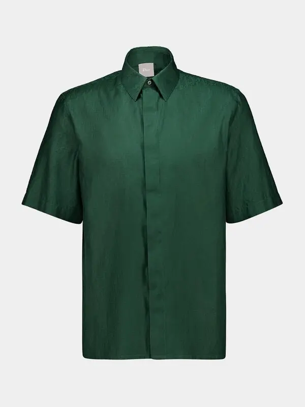 Dior Shirt S/s Oblq Cotton - Green
