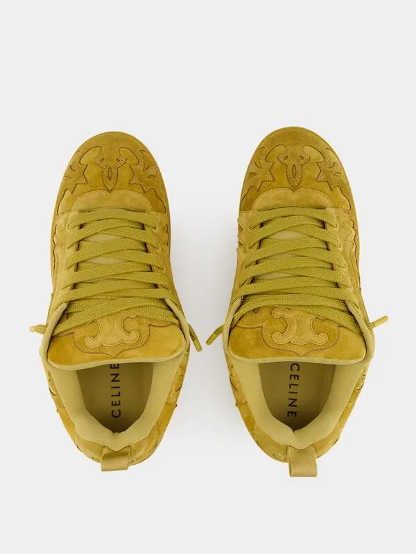 Celine Huntington Embossed Leather Sneakers