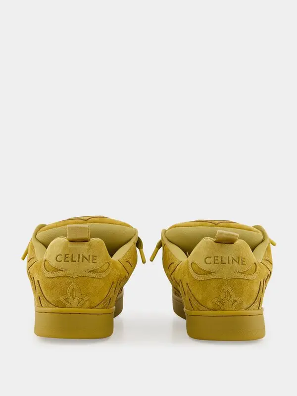 Celine Huntington Embossed Leather Sneakers
