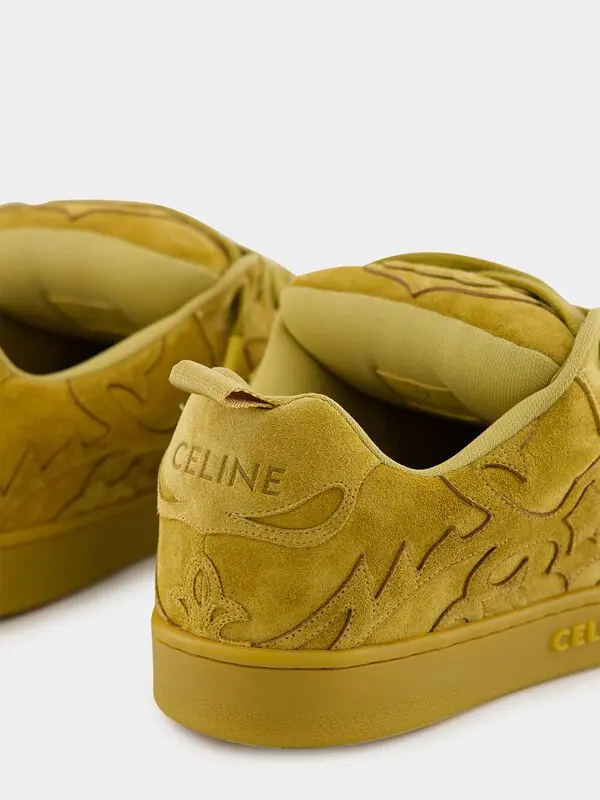 Celine Huntington Embossed Leather Sneakers
