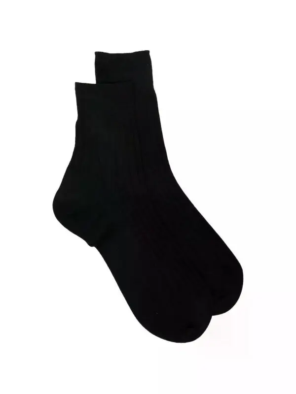 Zegna Ribbed Knit Socks - Black