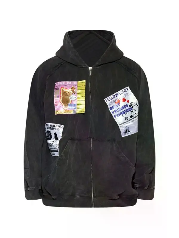 SSSTUFFF Patch Detail Stonewashed Hoodie