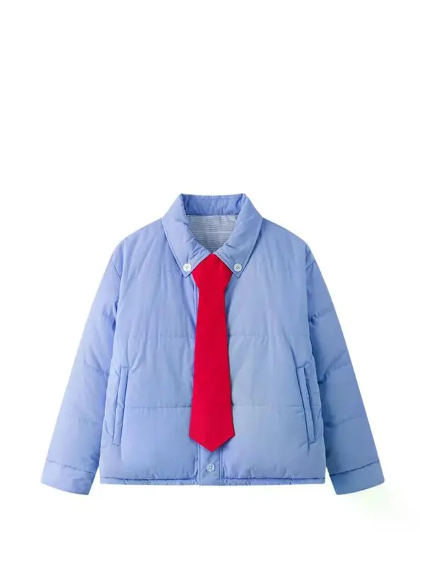SSSTUFFF Reversible Pinstripe Puffer Jacket