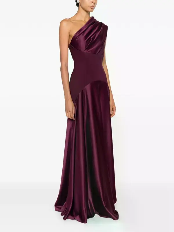 Solace London One-shoulder Draped Maxi Dress