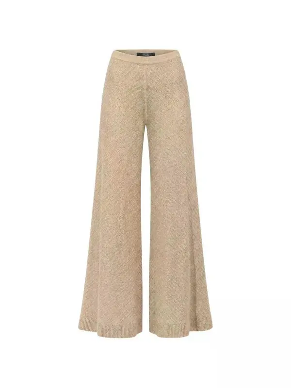 TOCCIN Lilibet Chevron-knit Wide-leg Trousers