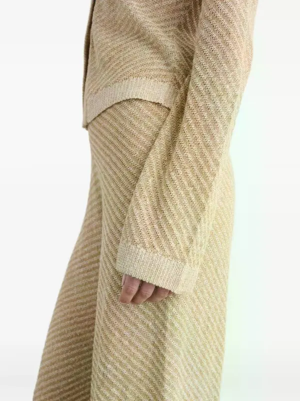 TOCCIN Lilibet Chevron-knit Wide-leg Trousers