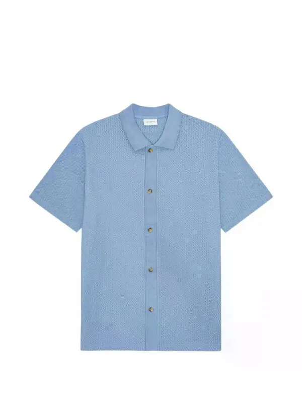LES DEUX Pointelle Knit Short-sleeve Cardigan