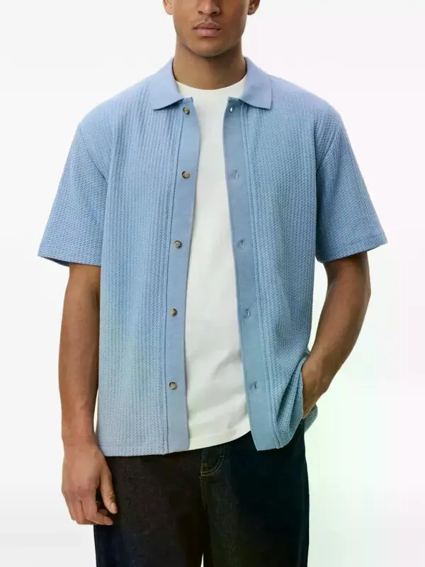 LES DEUX Pointelle Knit Short-sleeve Cardigan