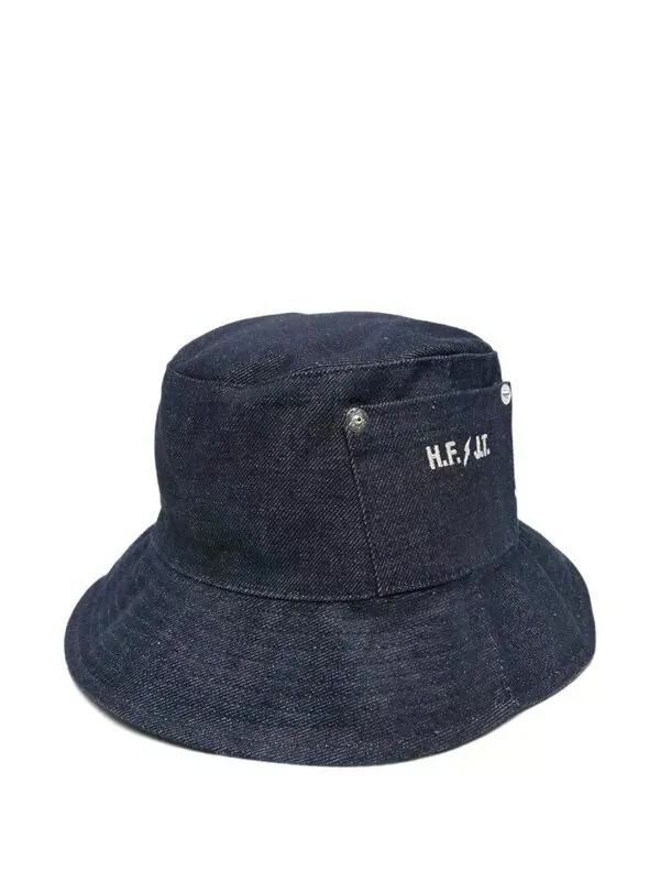 A.p.c. Logo Print Bucket Hat - Blue