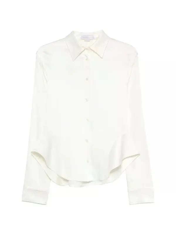 Stella McCartney Peplum Hem Long Sleeve Shirt - White