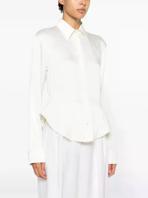 Stella McCartney Peplum Hem Long Sleeve Shirt - White