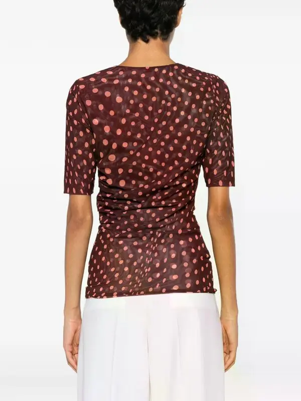 Stella McCartney Polka-dot Ruched Top - Brown