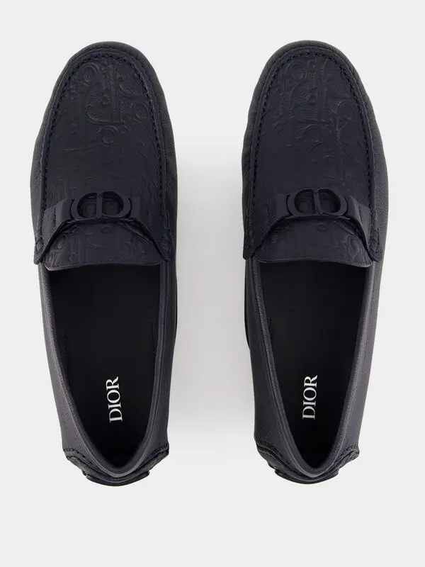 Dior Odeon Driver Loafers In Gravity Leather