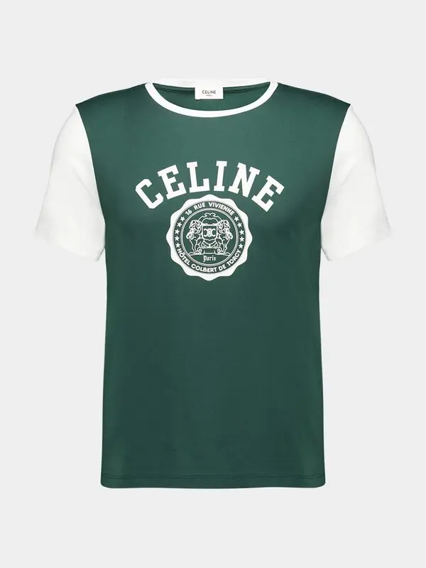 Celine T-shirt Regular Fit S/s C-neck Jersey Cotton - Green