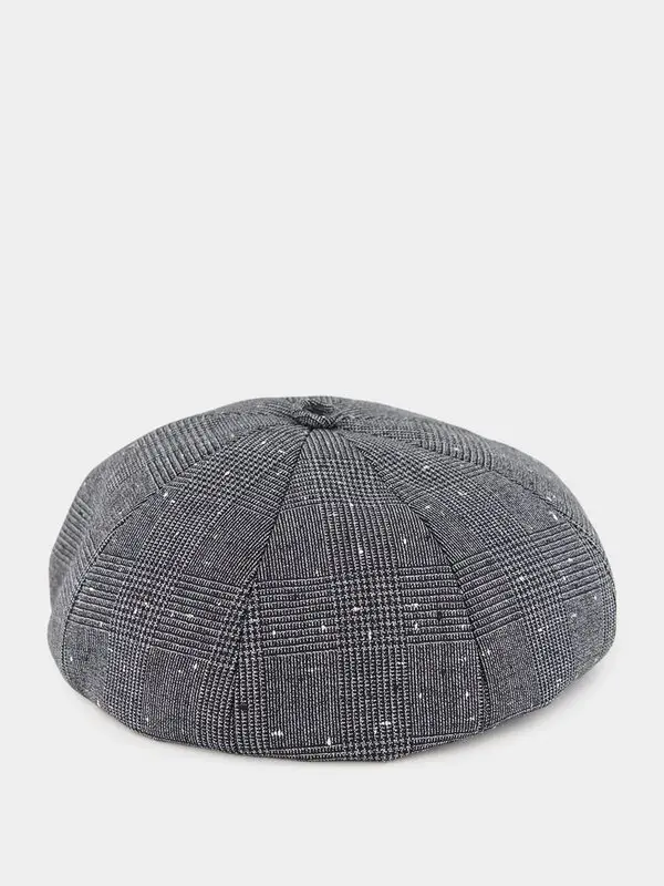 Dior Beret With Button Detail - Grey