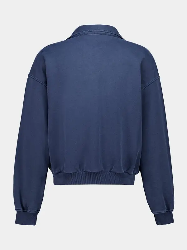 Dior Polo L/s Drape P Label D Gdw Cotton - Blue