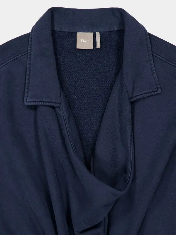 Dior Polo L/s Drape P Label D Gdw Cotton - Blue