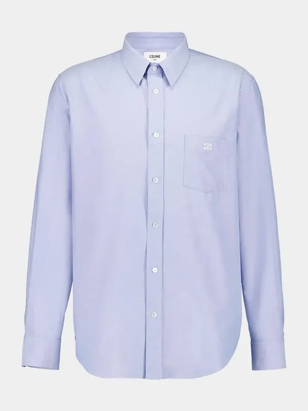 Celine Shirt Loose Fit L/s Drugstore Poche Cotton - Blue