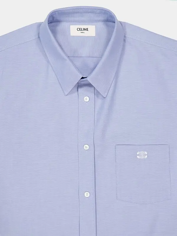 Celine Shirt Loose Fit L/s Drugstore Poche Cotton - Blue